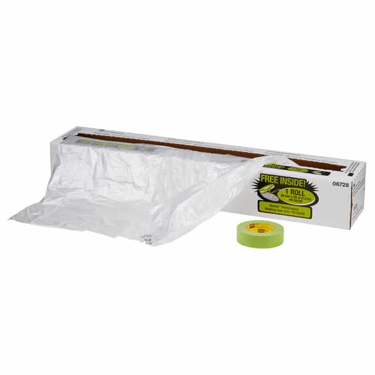 3M 06728, Premium Plastic Sheeting with 233+ Masking Tape (36 mm), 16 ...