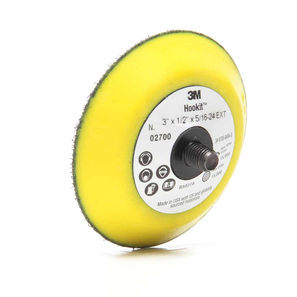 3M 02700, Hookit Disc Pad, 3 in x 1/2 in 5/16-24 External, 7100001985 ...